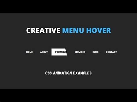 Creative Css Menu Hover Effect Css Animation Examples Youtube Css Animation Examples Css