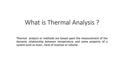 What Is Thermal Analysis Pptx