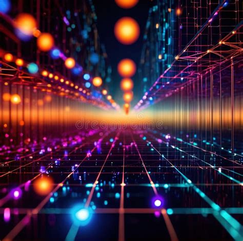 Representation Of Digital Blockchain With Glowing Energy Data Connections Stock Illustration