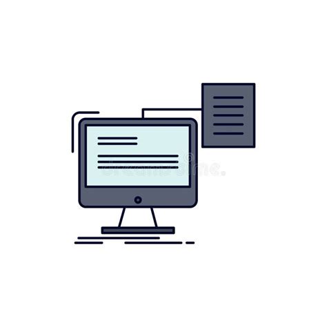 Resume Storage Print Cv Document Flat Color Icon Vector Stock Vector Illustration Of