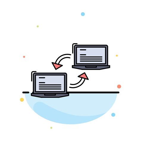 Computer Connection Link Network Sync Flat Color Icon Vector 19110787