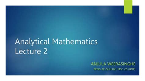 Analytical Mathematics Lec 2pptx