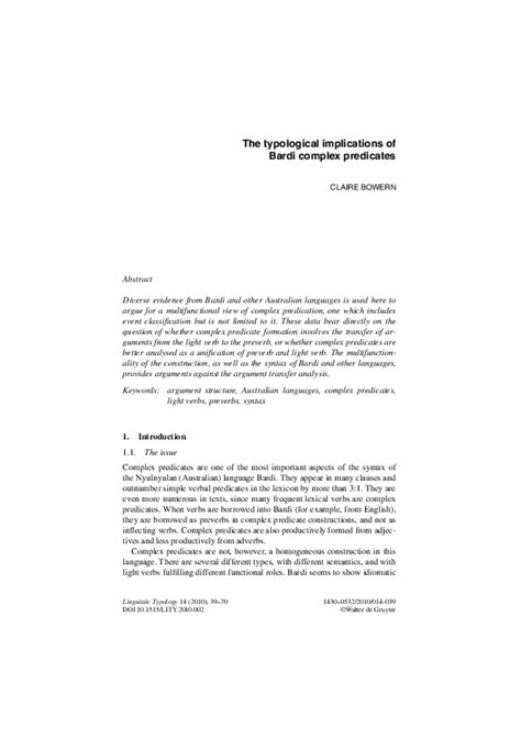 pdf the typological implications of bardi complex predicates