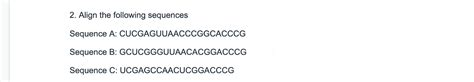 Solved Align The Following Sequences Sequence A Chegg