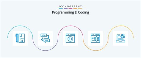 Programming And Coding Blue 5 Icon Pack Including Develop Browser Flowchart Develop 25857682