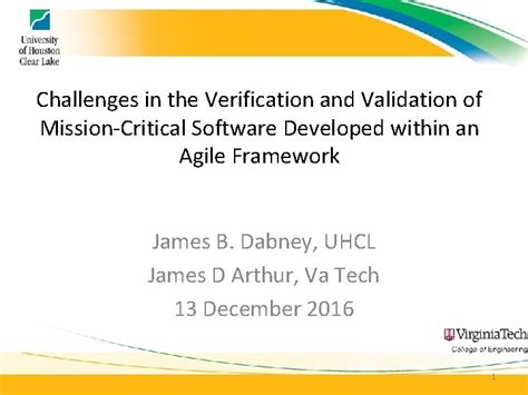 Challenges In The Verification And Validation Of Missioncritical