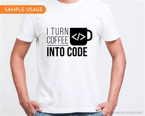 i turn coffee into code svg programming svg funny coding quote svg