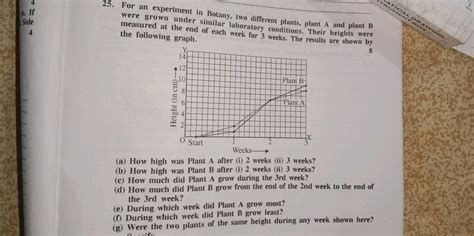 For An Experiment In Botany Two Different Plants Plant A And Plant B We