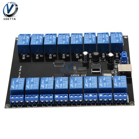 Dc 7v 38v 16 Channel 16 Ch Serial Relay Module 10a 250v Load Usb Power Supply Development Board