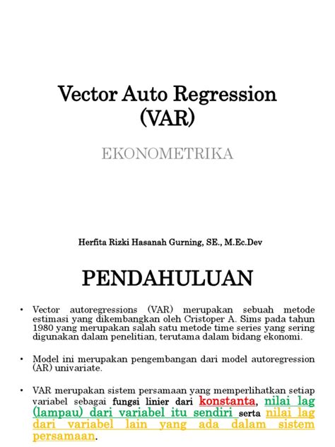 4vector Auto Regression Var Pdf