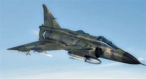 Saab 37 Viggen Forest High Quality Cockpit Fully Rigged 3d Model By
