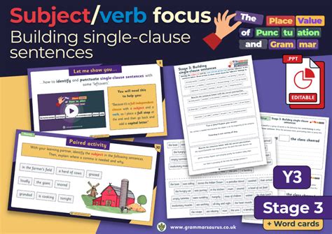 Year 3 Place Value Of Punctuation And Grammar Building Single Clause