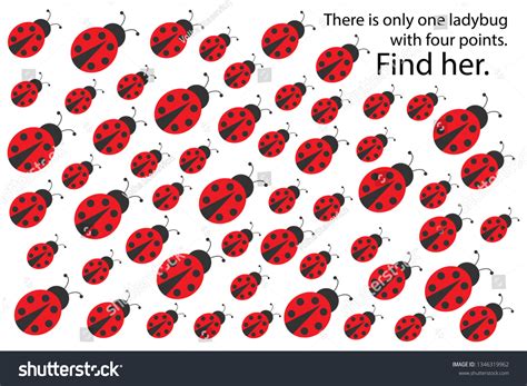 Find Ladybug 4 Spots Spring Fun Vetor Stock Livre De Direitos 1346319962
