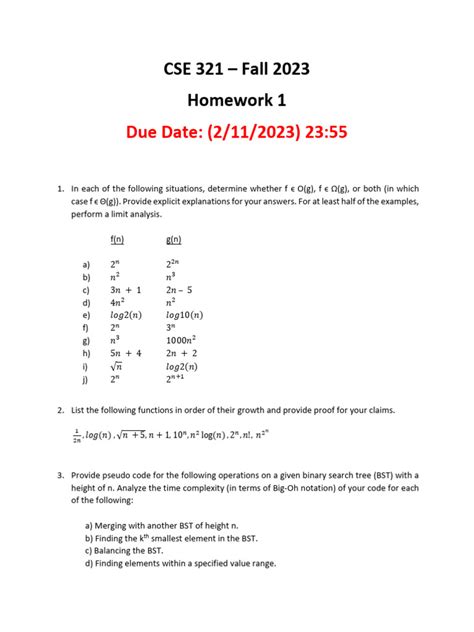Algo Homework 1 Pdf Teaching Methods And Materials