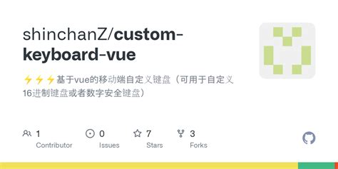 GitHub shinchanZ custom keyboard vue 基于vue的移动端自定义键盘可用于自定义 进制键盘或者数字安全键盘