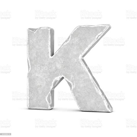 흰색 배경에 고립 된 돌 문자 K의 렌더링 0명에 대한 스톡 사진 및 기타 이미지 0명 3차원 형태 개념 Istock
