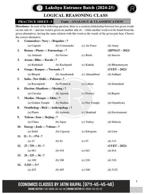 Analogy And Classification Pdf Biology