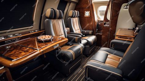 Premium Ai Image Executive Helicopter Cabin Custom Leather Seats