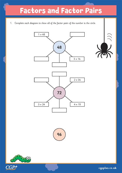 Factors And Factor Pairs Stretch Year 4 Cgp Plus Worksheets Library