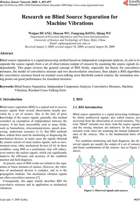 Research On Blind Source Separation For Machine Vibrations