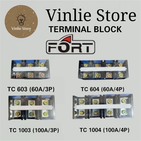 Jual Terminal Block Panel Kaca 60a 100a Terminal Blok Sambungan Listrik 3p 4p Merk Fort Tc