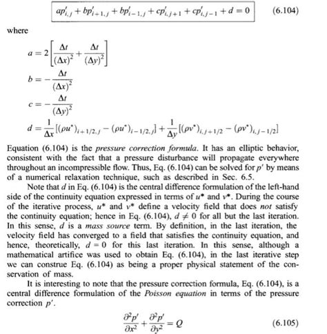 Solved Show That The Pressure Correction Formula Eq