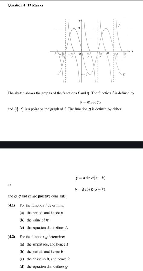 the sketch and functions the graph shows two functions f and g for f