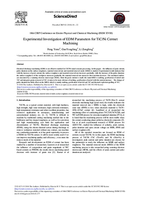 Pdf Experimental Investigation Of Edm Parameters On Al Lm6 Sic B4c Hybrid Composites