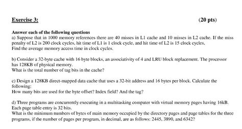 Solved Exercise Pts Answer Each Of The Following Chegg