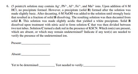 Solved 6 5 Points A Solution May Contain Chegg Com