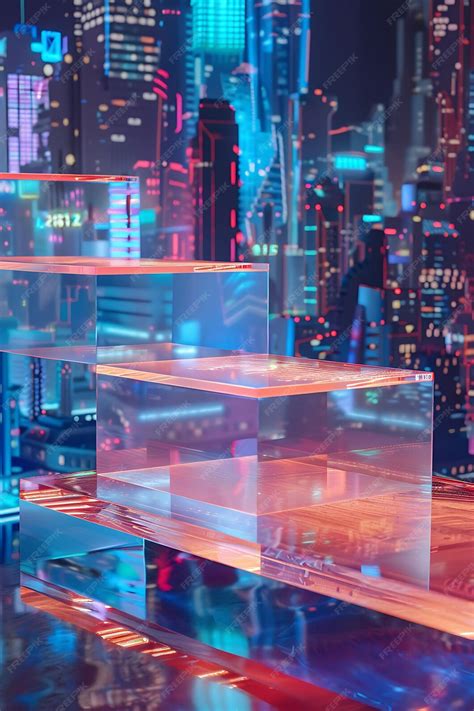 Etched Plexiglass Podium With A Modern And Futuristic Textur Elegant Display Backdrop Stand