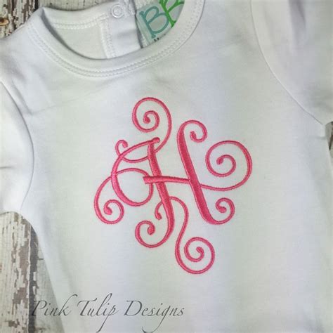 Elegant Scroll Monogram T Shirts For Women Monogram Fonts Monogram