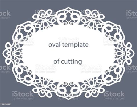 인사말 카드 장식 타원형 테두리 케이크에서 종이 절단 결혼식 초대장을 위한 템플릿 탁상용 장식 플레이트는 레이저 컷 벡터 일러스트입니다 0명에 대한 스톡 벡터 아트 및 기타