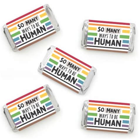 Big Dot Of Happiness So Many Ways To Be Human Mini Candy Bar Wrapper Pride 40 Ct 40 Count