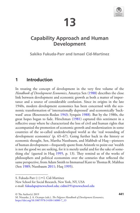 Pdf Capability Approach And Human Development