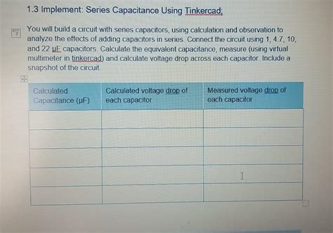 Solved Exercise Series Capacitance In The First Part Chegg