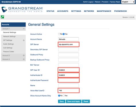 Grandstream Phone Configuration Nimvelo Help Centre