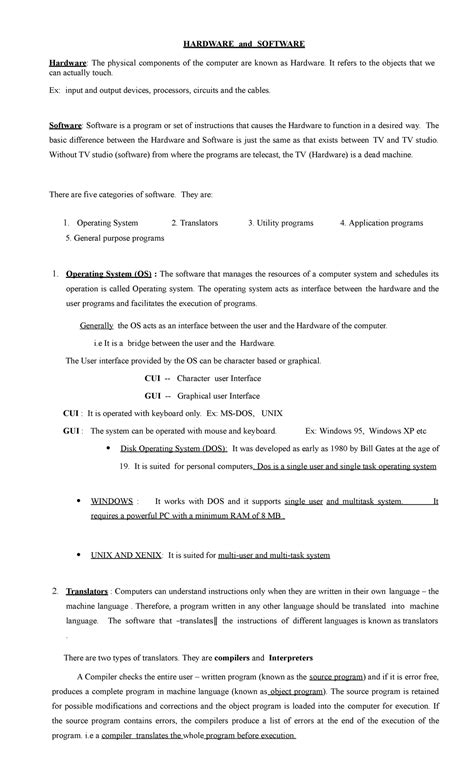 Hardware AND Software HARDWARE And SOFTWARE Hardware The Physical Components Of The Computer