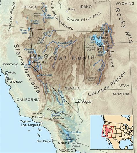 Great Basin Wikipedia Great Basin Sacred Places Map