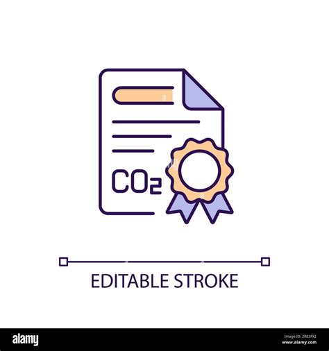 Thin Line Emissions Certificate Concept Icon Stock Vector Image And Art