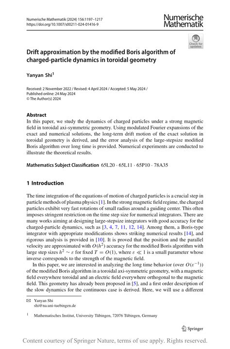 pdf drift approximation by the modified boris algorithm of charged