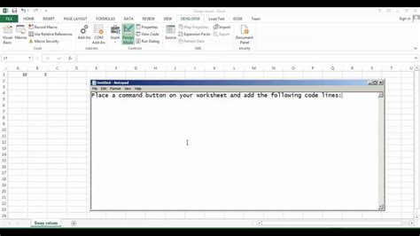 excel swap values vba macro youtube