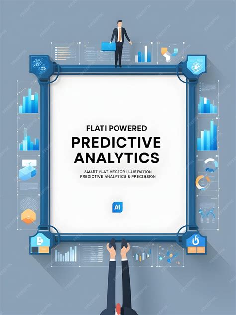 Flat Ai Powered Predictive Analytics Frame Concept As A Clean Border Frame With Data Graphs And