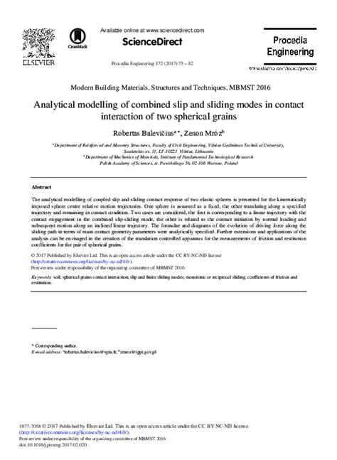 Pdf Analytical Modelling Of Combined Slip And Sliding Modes In Contact Interaction Of Two