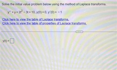 Solved Solve The Initial Value Problem Below Using The
