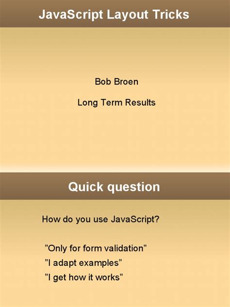Javascript Layout Tricks Pdf J Query Java Script