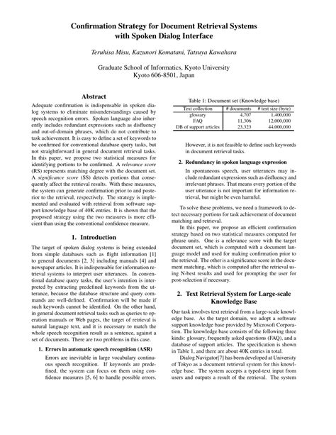 Pdf Confirmation Strategy For Document Retrieval Systems With Spoken Dialog Interface