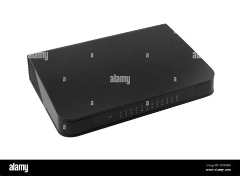 Networking Ethernet 24 Port Switch Isolated On White Background