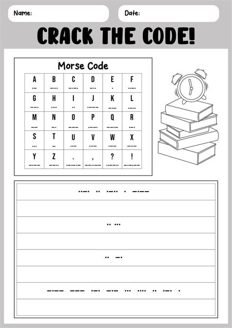 Printable Morse Code Worksheet Morse Code Coding Worksheets