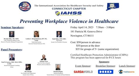 Chad Rioux Ms Chpa Cpp On Linkedin Iahss Iahssconnecticut Workplaceviolence Seminar